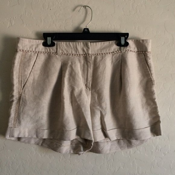 LOFT | Shorts | Loft Ann Taylor Linen Blend Shorts Womens 4 Beige Tan ...